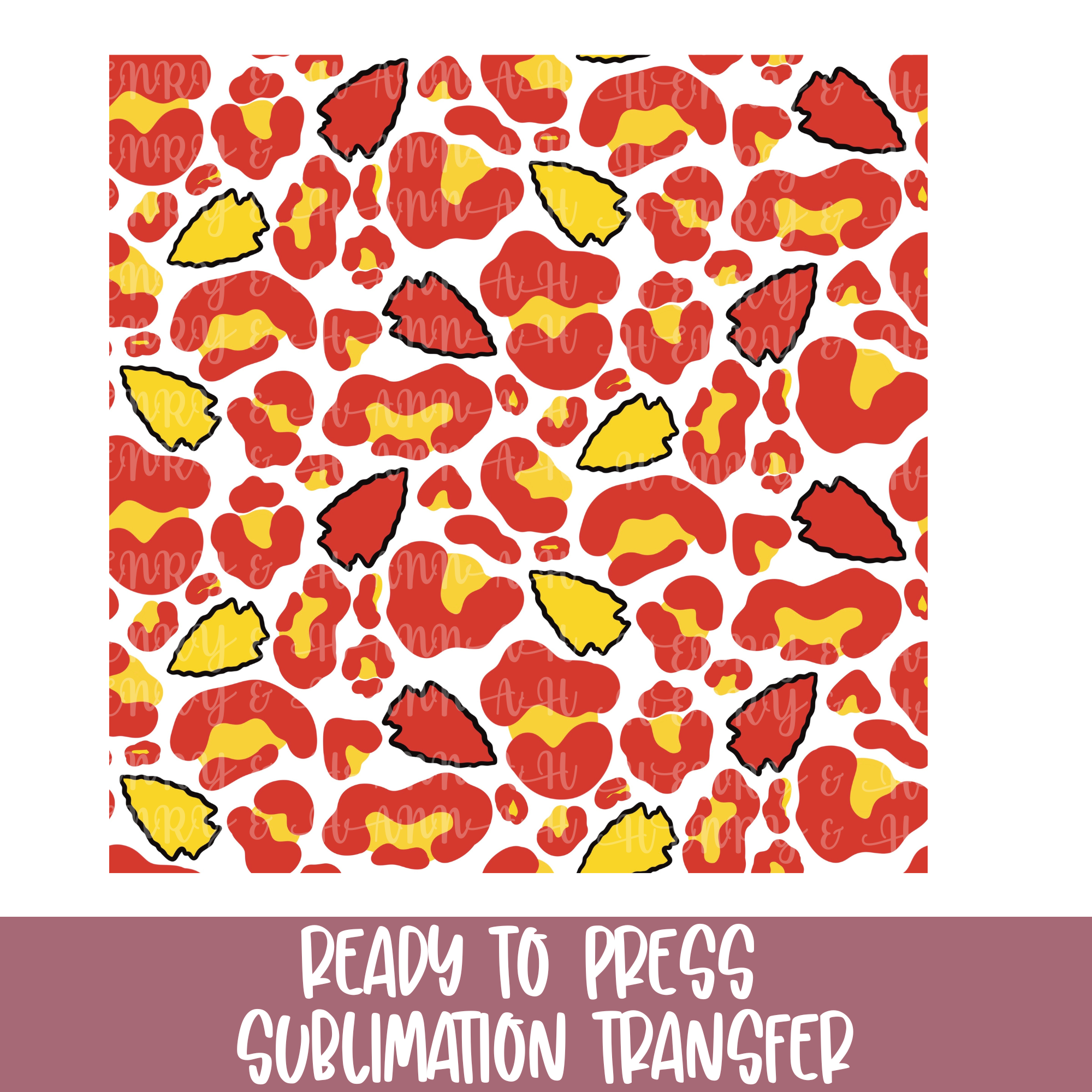 Chiefs Arrowhead Leopard Full Sheet - Sublimation Ready to Press ...